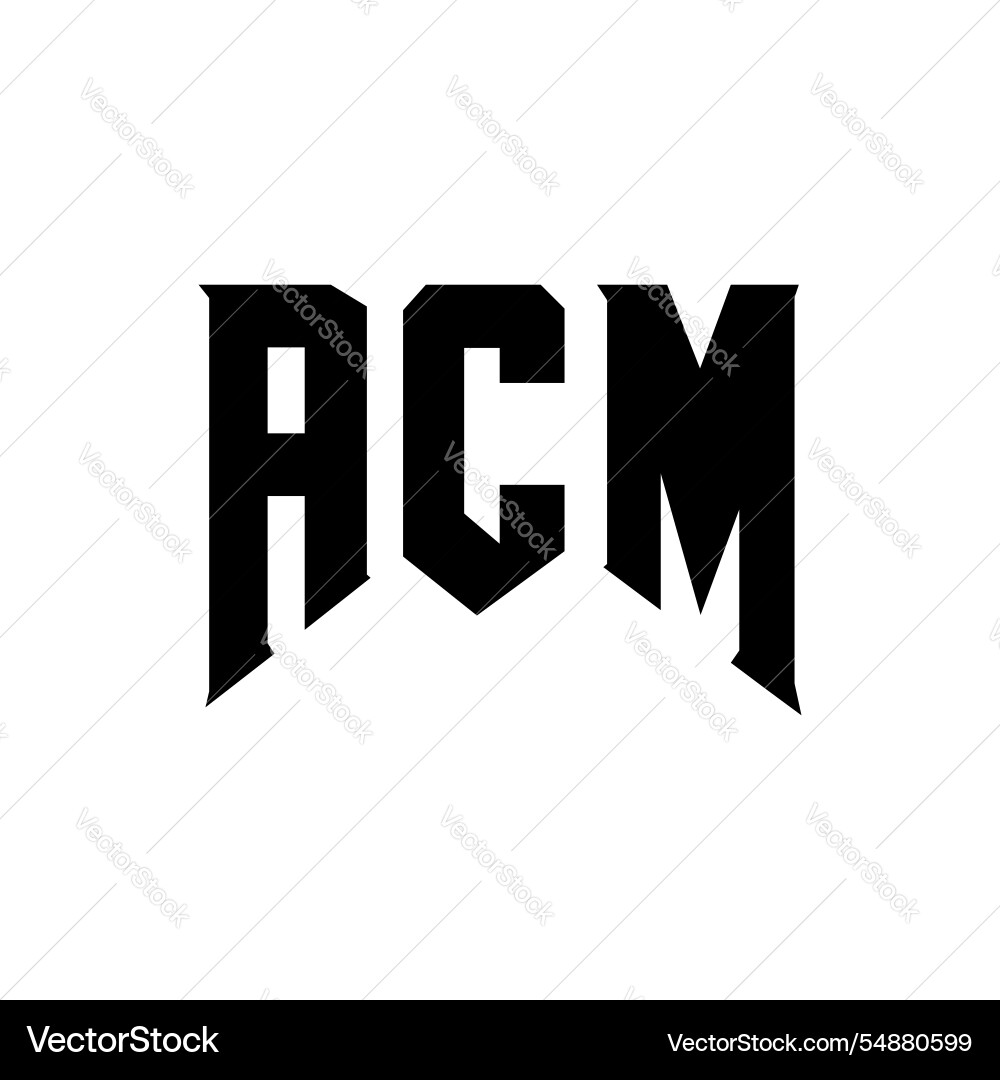 Acm letter logo design for technology company Vector Image