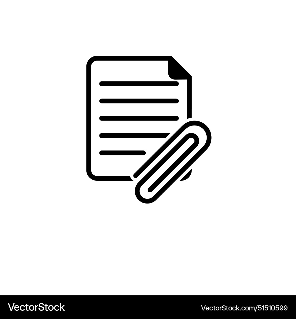 Attached document file and clip solid flat icon Vector Image