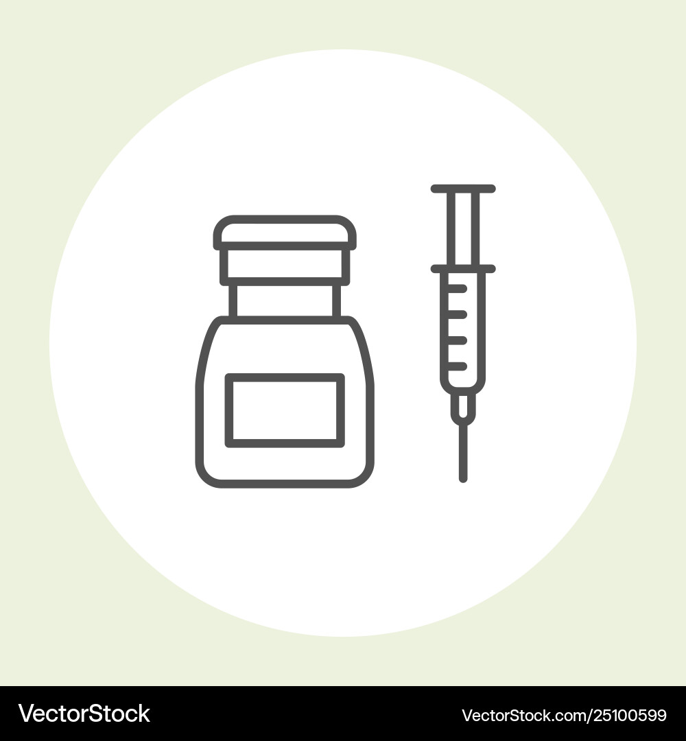 Botox Injection Vials & Syringe Icon Vector Image