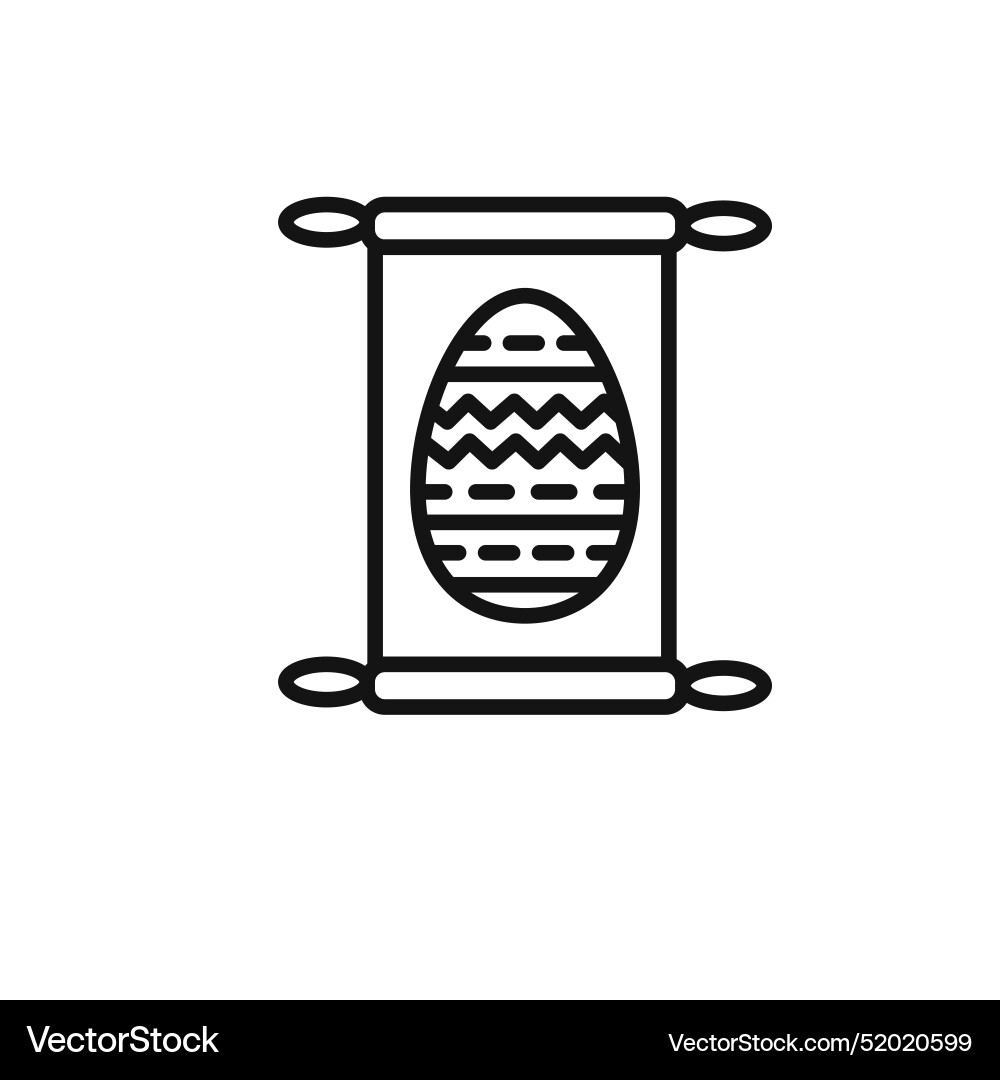 Easter message icon outline collection in black Vector Image