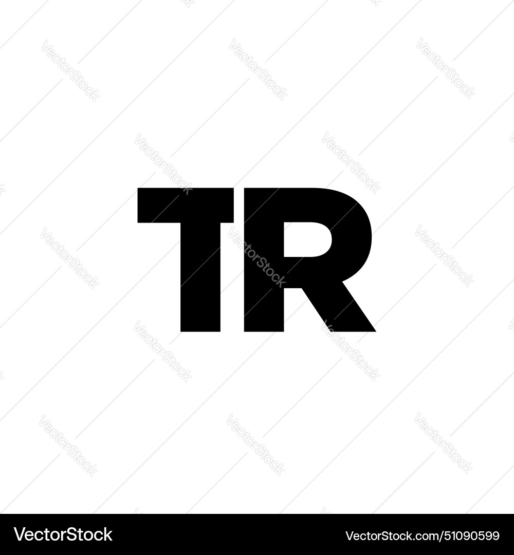 Letter t and r tr logo design template minimal Vector Image