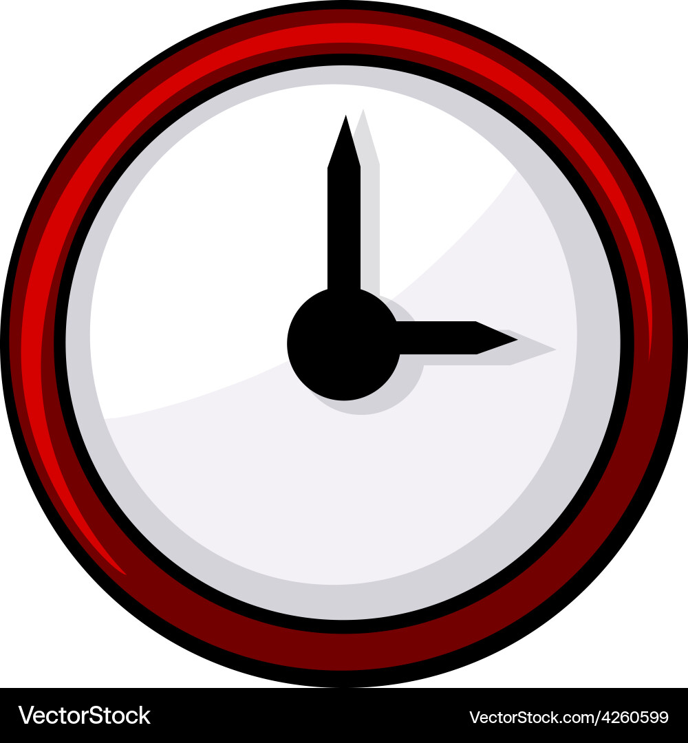 Red clock Royalty Free Vector Image - VectorStock