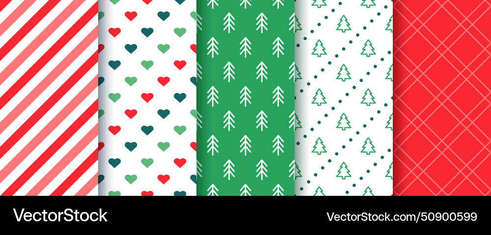 Seamless patterns christmas festive textures xmas Vector Image