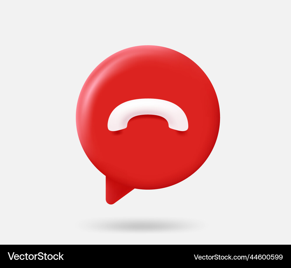 Speech cloud with stop telephone call sign 3d Vector Image