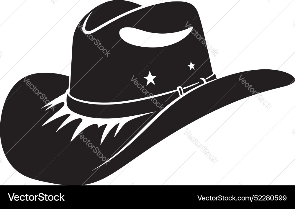 Western whisper cowboy hat black logo icon Vector Image