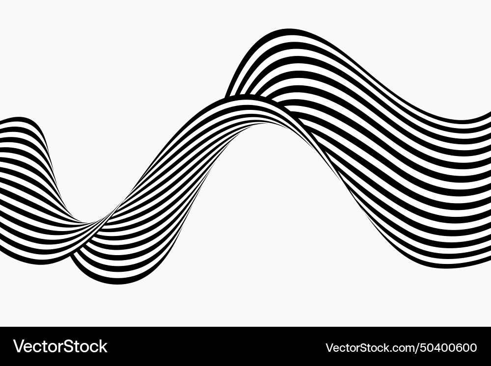Abstract wave background black and white wavy Vector Image