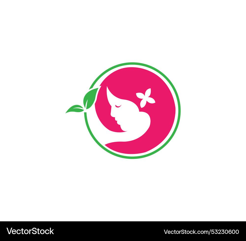 Beautiful womens face logo Royalty Free Vector Image