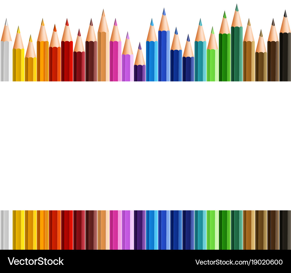 Border template with colorful pencils Royalty Free Vector