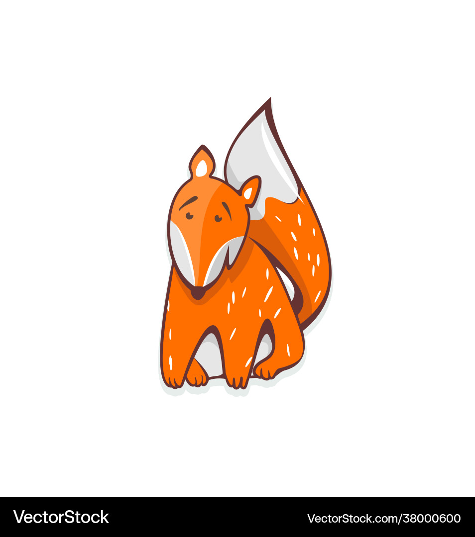 Cartoon a sitting fox Royalty Free Vector Image