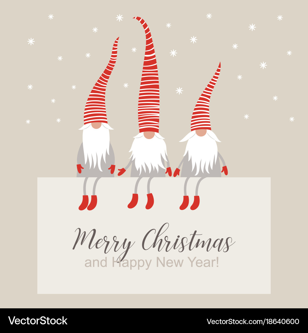 Christmas gnomes Royalty Free Vector Image - VectorStock