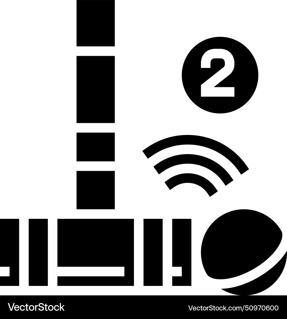Double tap croquet game glyph icon Royalty Free Vector Image