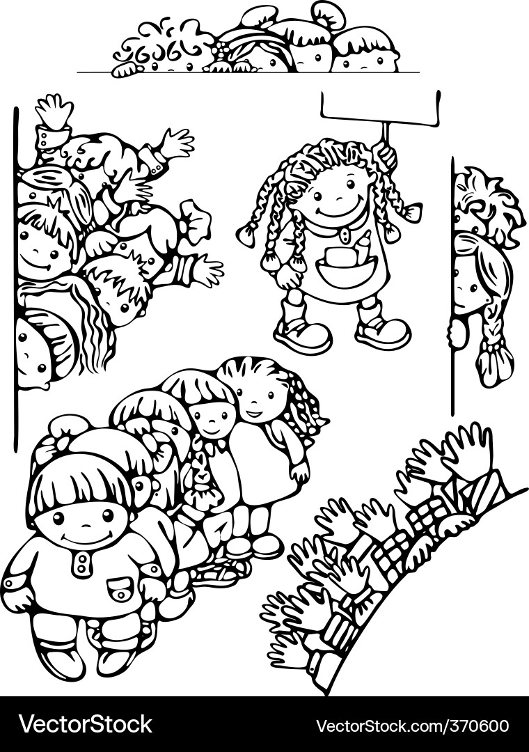 Fun kids for your design Royalty Free Vector Image