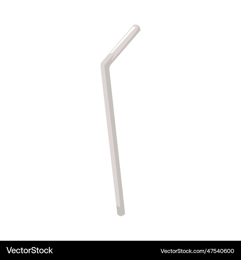 Metal straw for drink flat style Royalty Free Vector Image