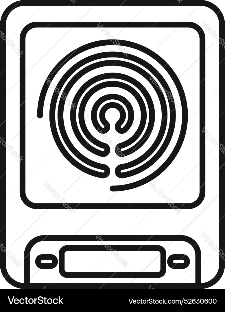 Modern electric stove with spiral heating element Vector Image