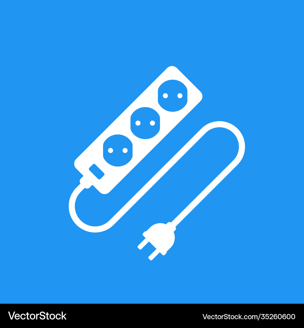 Power outlet with cable and plug icon Royalty Free Vector