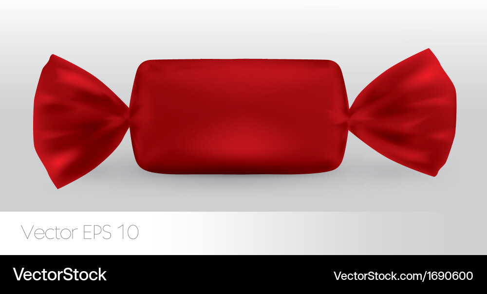 Red rectangular candy package Royalty Free Vector Image