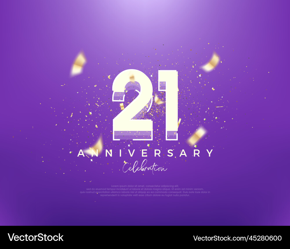 Retro number 21st on a modern blue background Vector Image