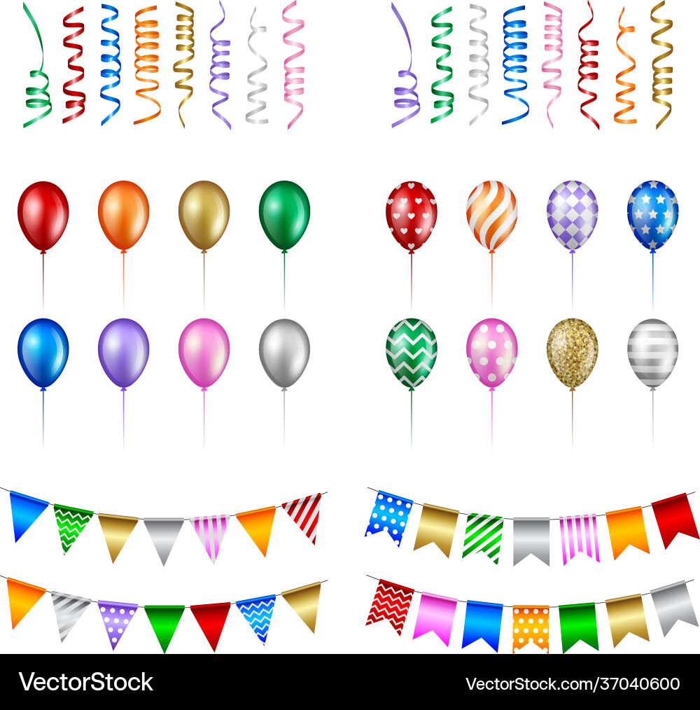Set party elements Royalty Free Vector Image - VectorStock
