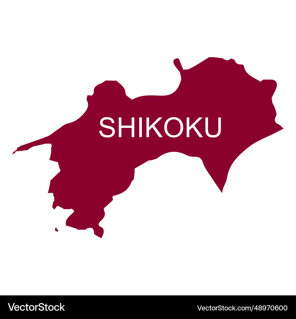 Shikoku region map Royalty Free Vector Image - VectorStock