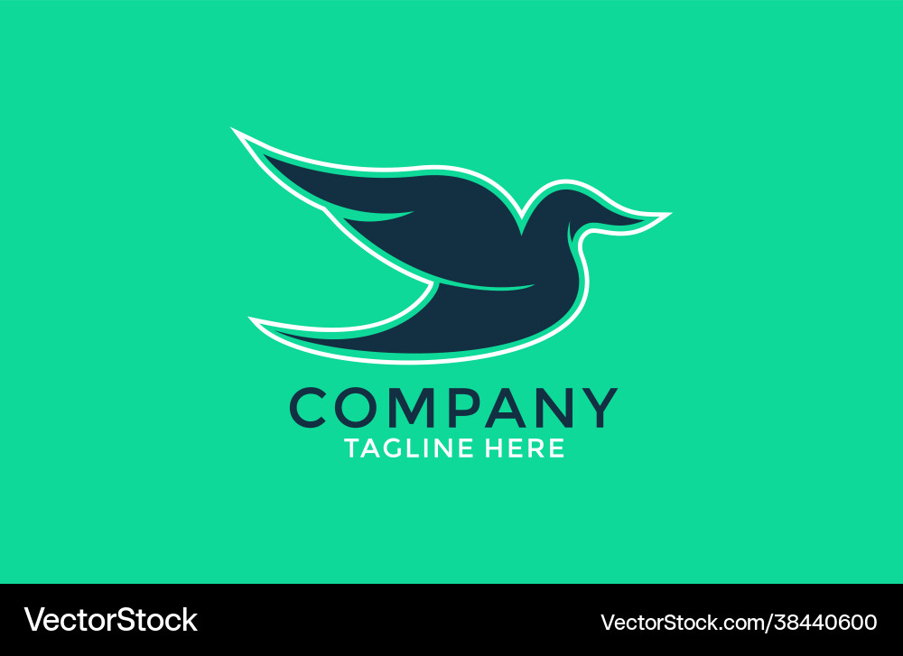 Simple fly bird logo Royalty Free Vector Image