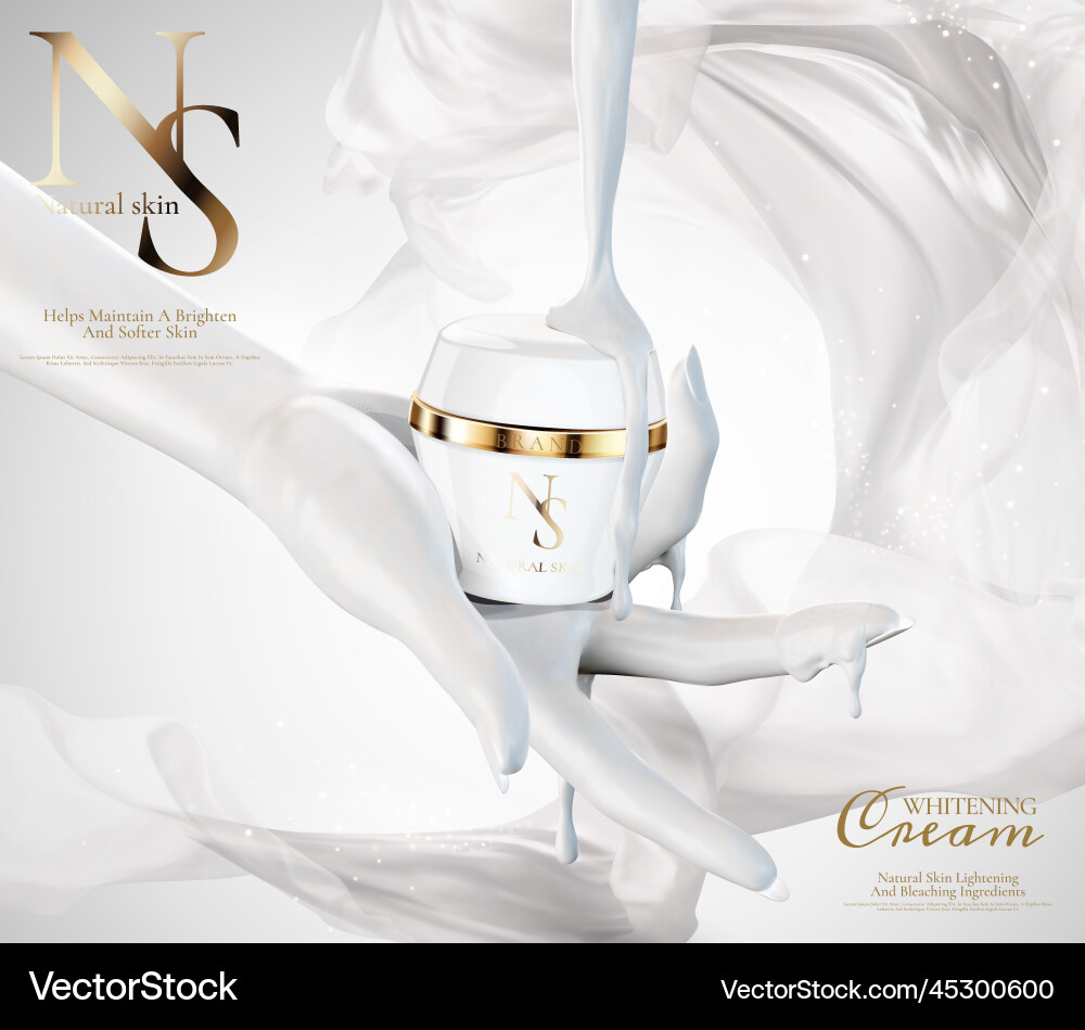 White cream jar ads Royalty Free Vector Image - VectorStock