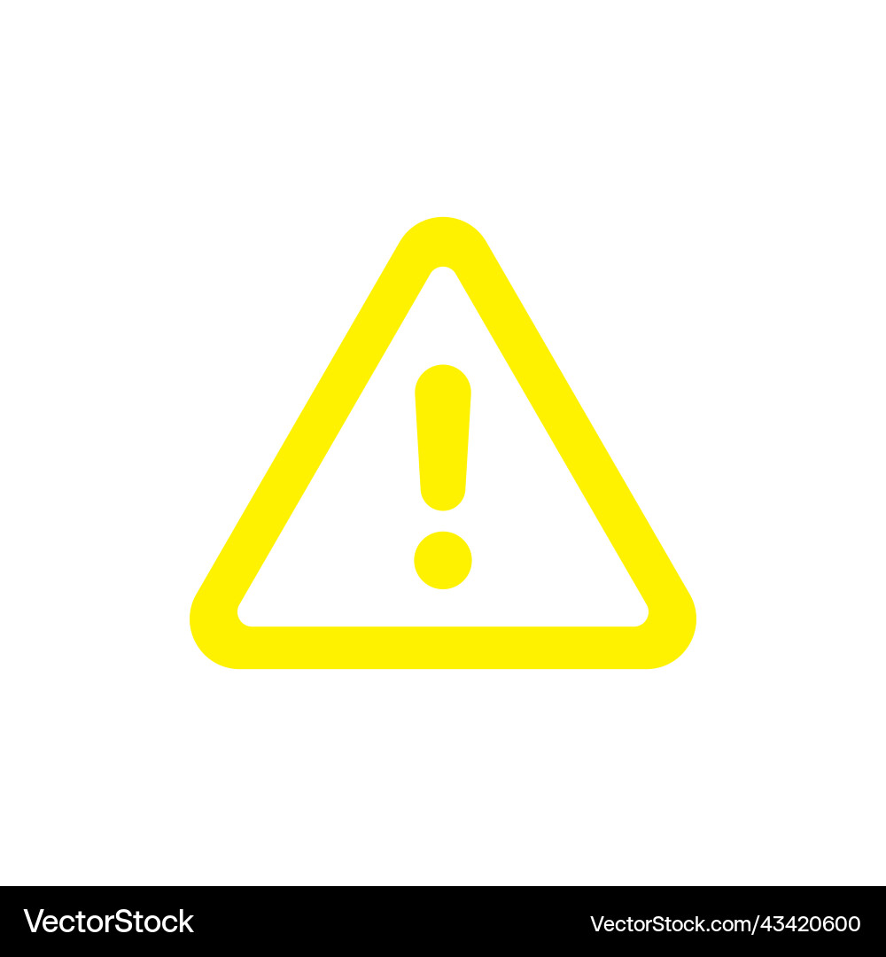 Yellow danger notice or risk icon Royalty Free Vector Image