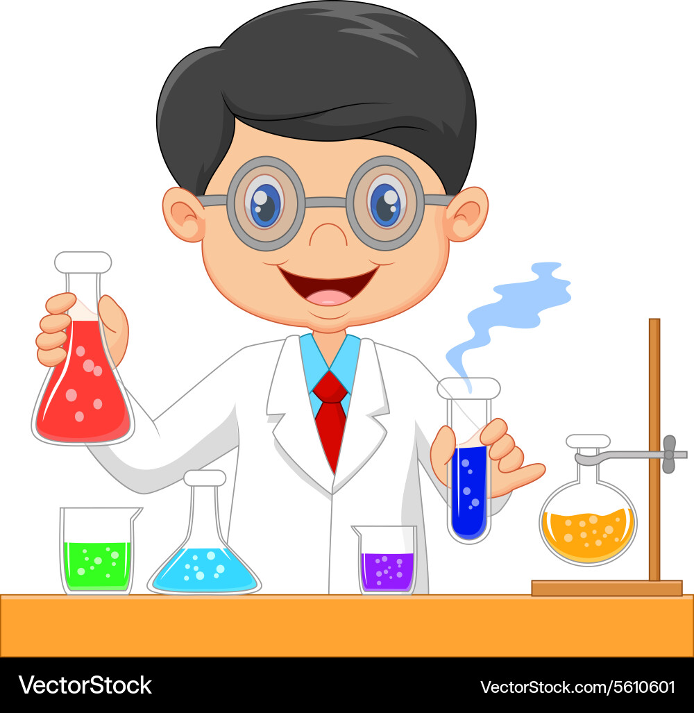 Cartoon of scientists Royalty Free Vector Image
