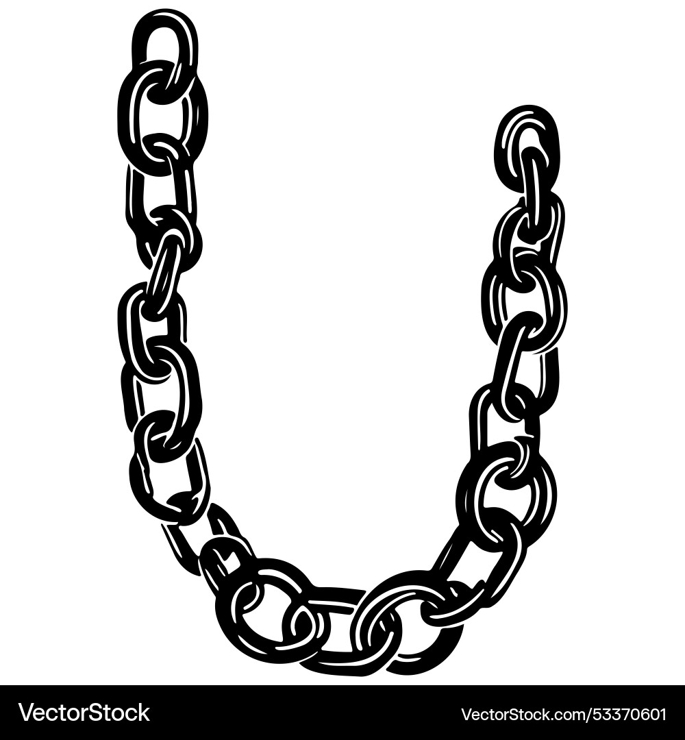 Chain drawing vintage line image Royalty Free Vector Image