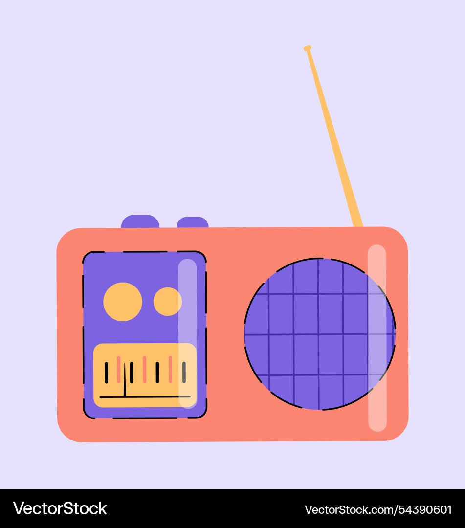 Classic 80s and 90s element radio audio Royalty Free Vector