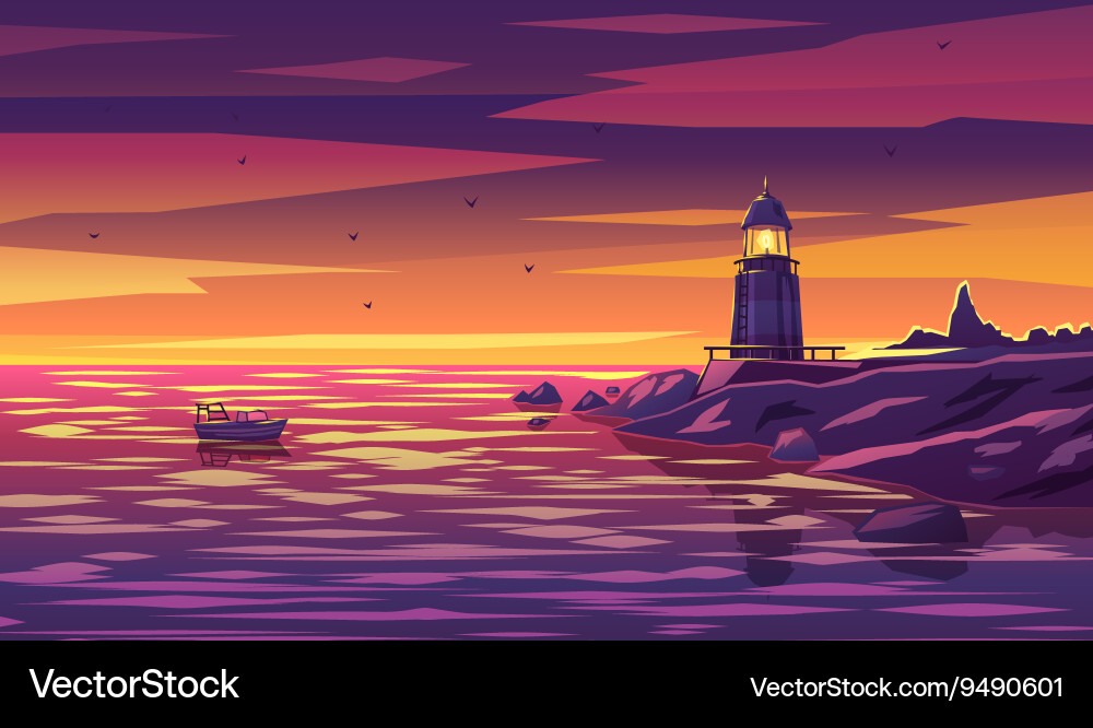 Colorful lighthouse for any Royalty Free Vector Image