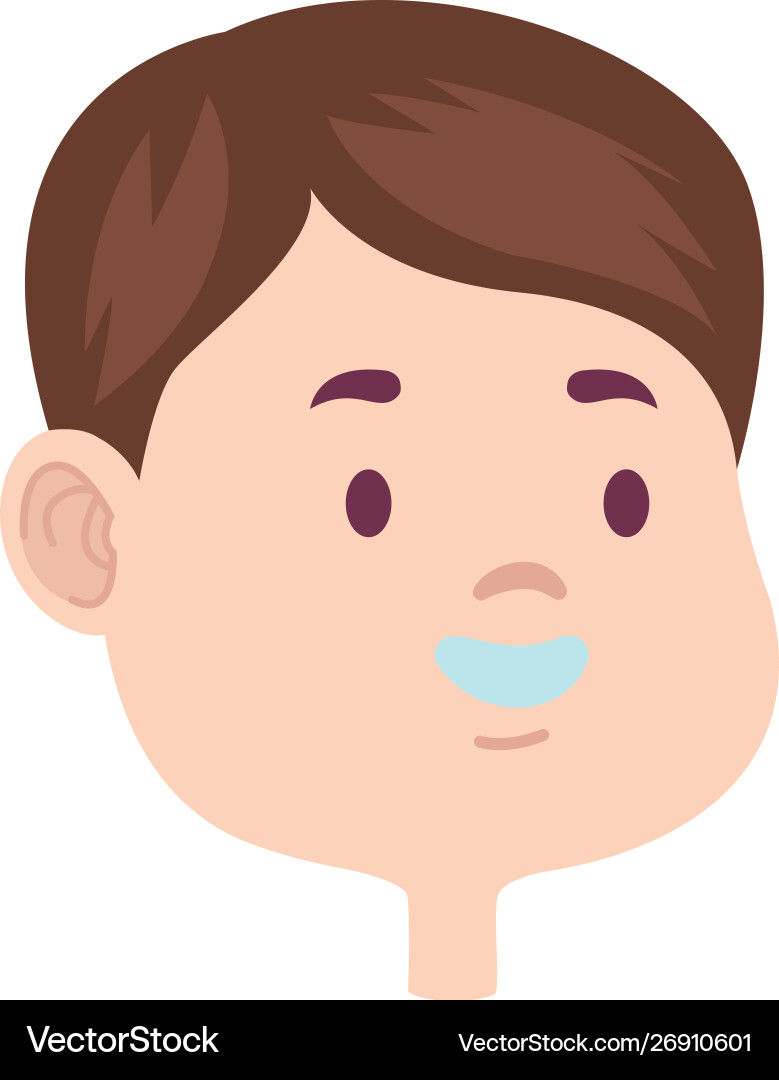 Cute young boy smiling face cartoons Royalty Free Vector