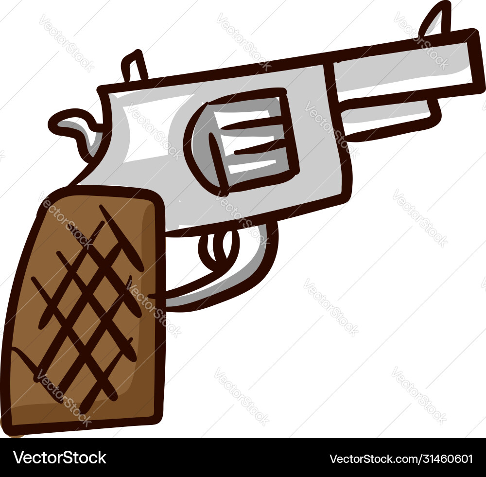 Drawing gun on white background Royalty Free Vector Image
