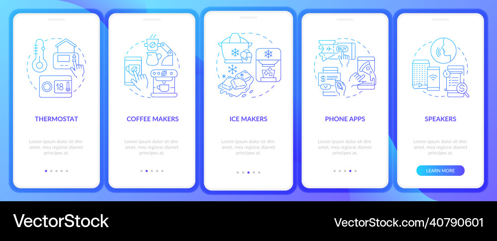 Examples of daily automation blue gradient Vector Image