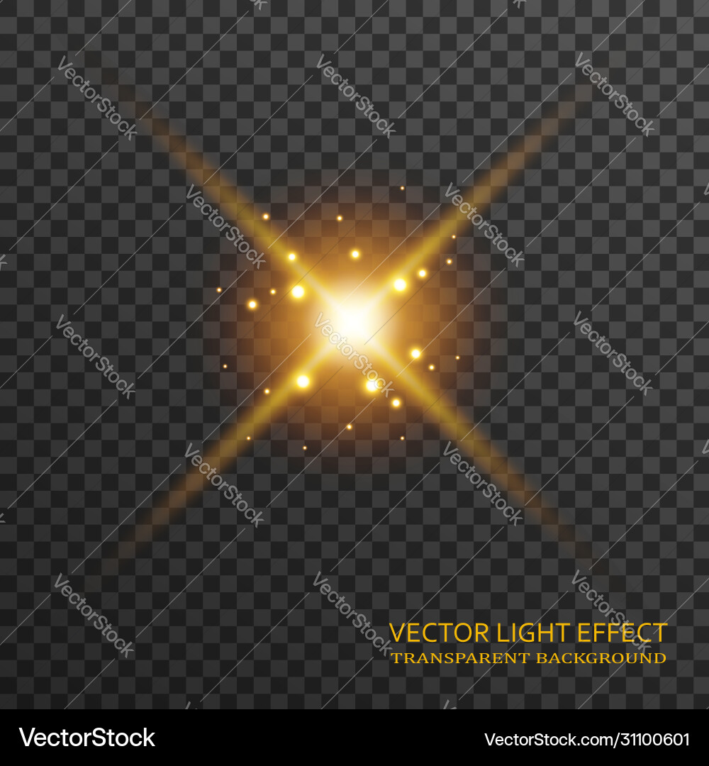 Golden Light Flare Effect Royalty Free Vector Image