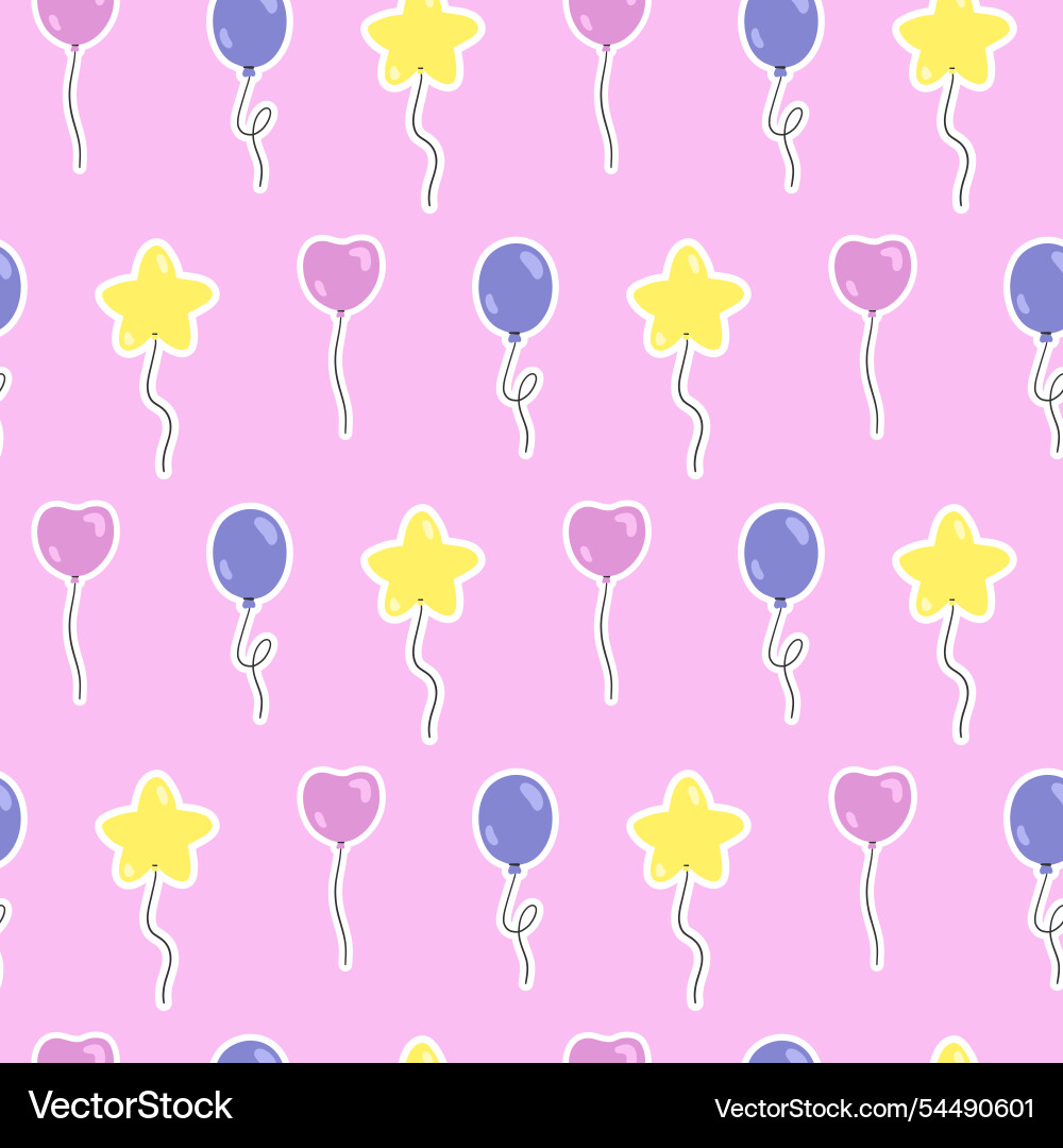 Happy Birthday nahtlose Muster mit Ballons Vektorbild