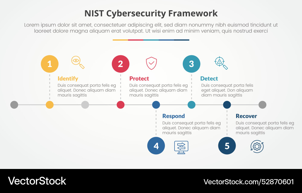 Nist cybersecurity framework infographic concept Vector Image