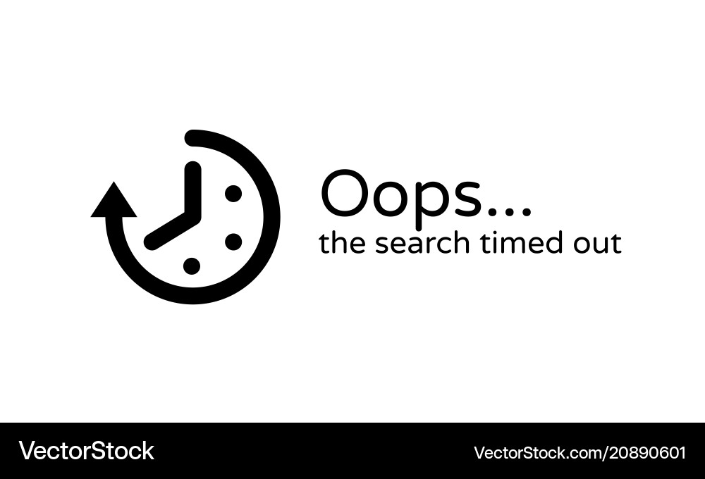 Timeout error time out icon background Royalty Free Vector