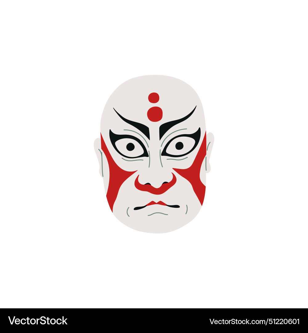 Traditional kabuki mask Royalty Free Vector Image