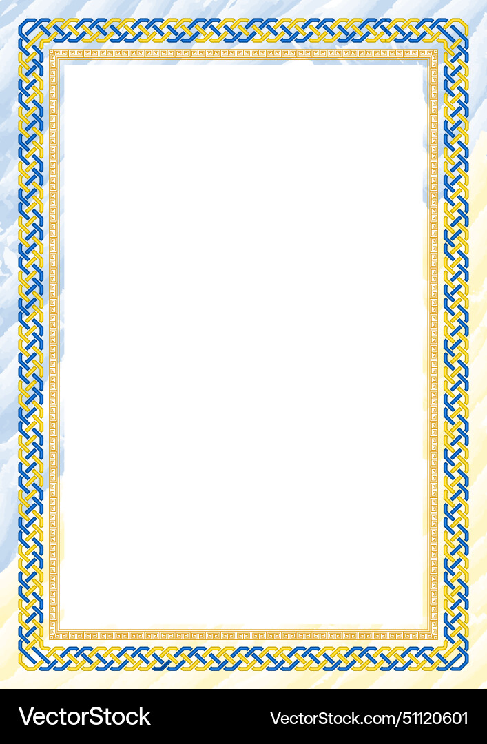 Vertical frame and border with ukraine flag Vector Image