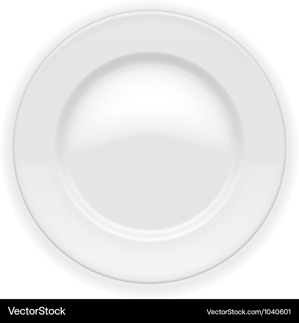 White Ceramic Plate Royalty Free Vector Image - VectorStock