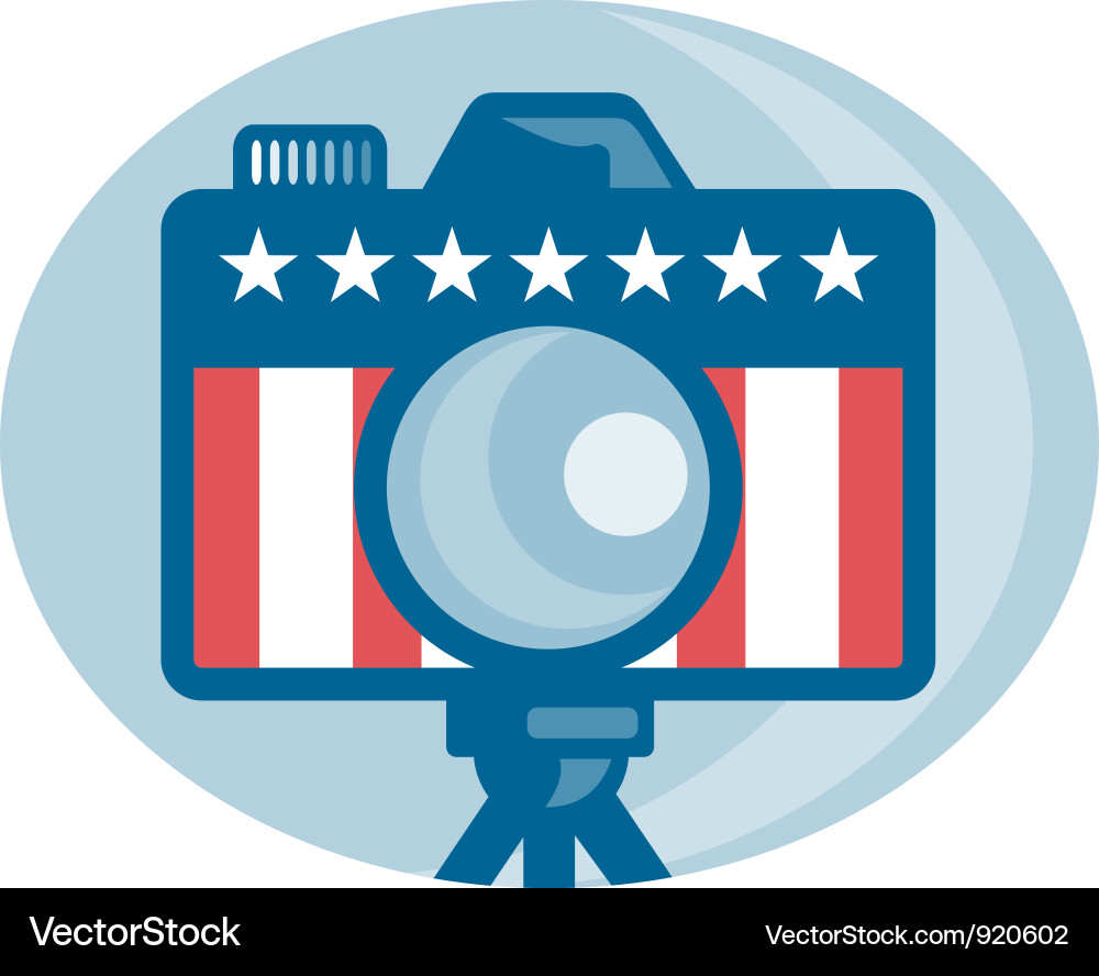 American Flag Camera Royalty Free Vector Image