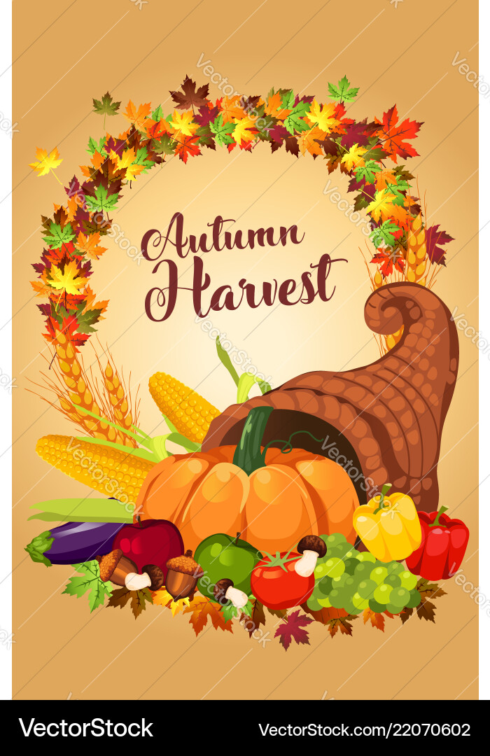 Autumn harvest poster Royalty Free Vector Image