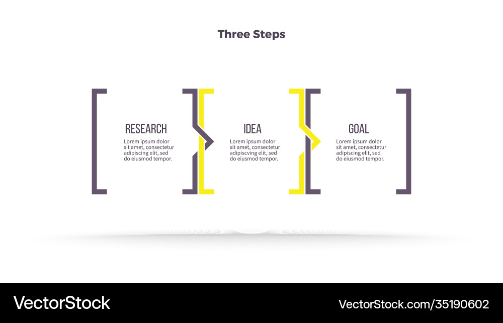 Business infographics timeline with 3 steps Vector Image