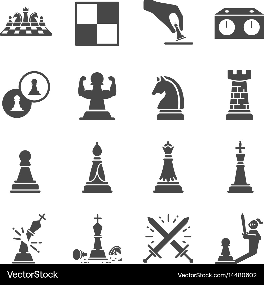 Chess icon set Royalty Free Vector Image - VectorStock