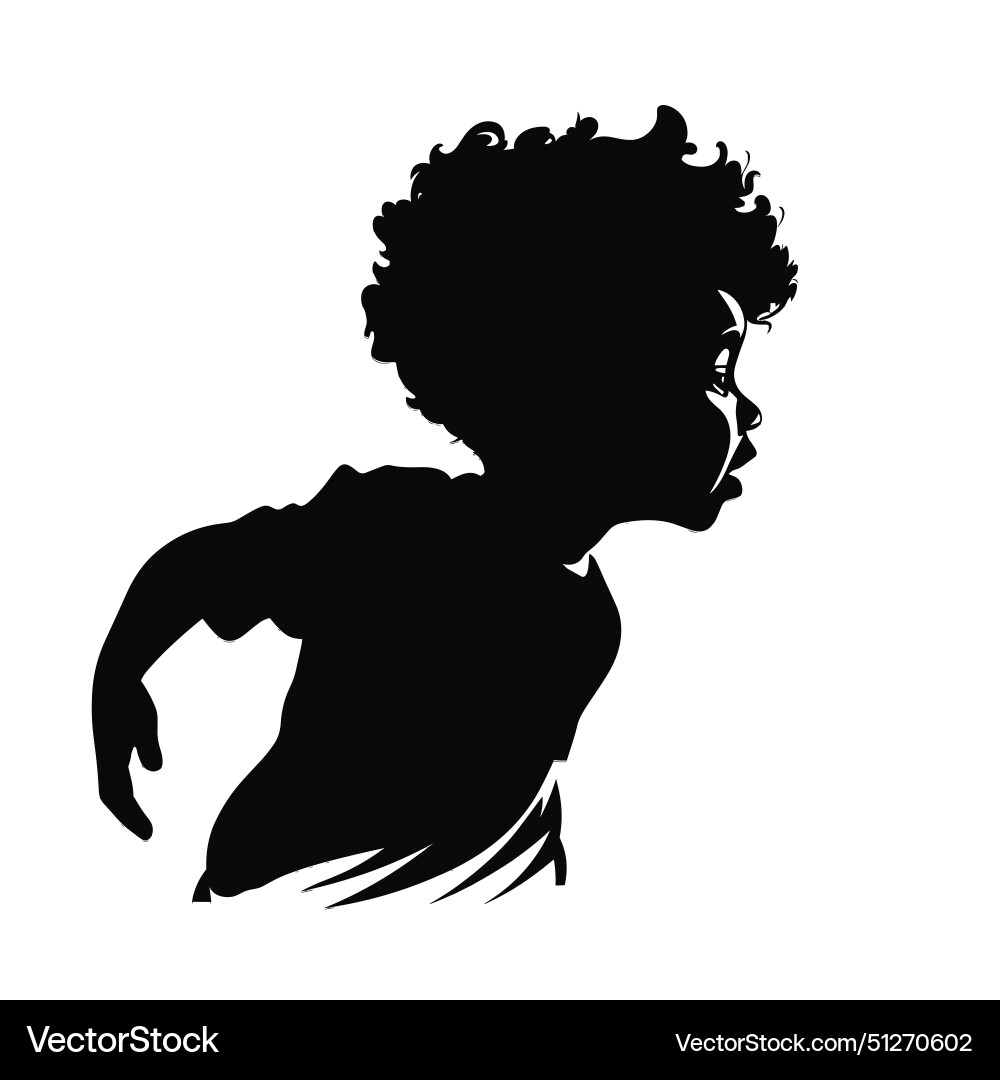 Child black silhouettes isolated on white Vector Image