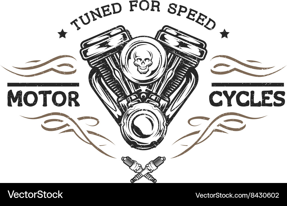 Custom motor in vintage style Royalty Free Vector Image