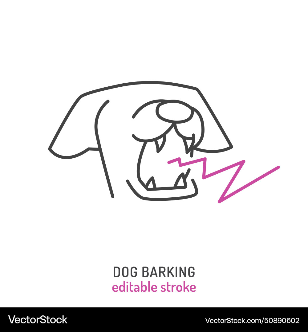 Dog barking canine aggression icon pictogram Vector Image