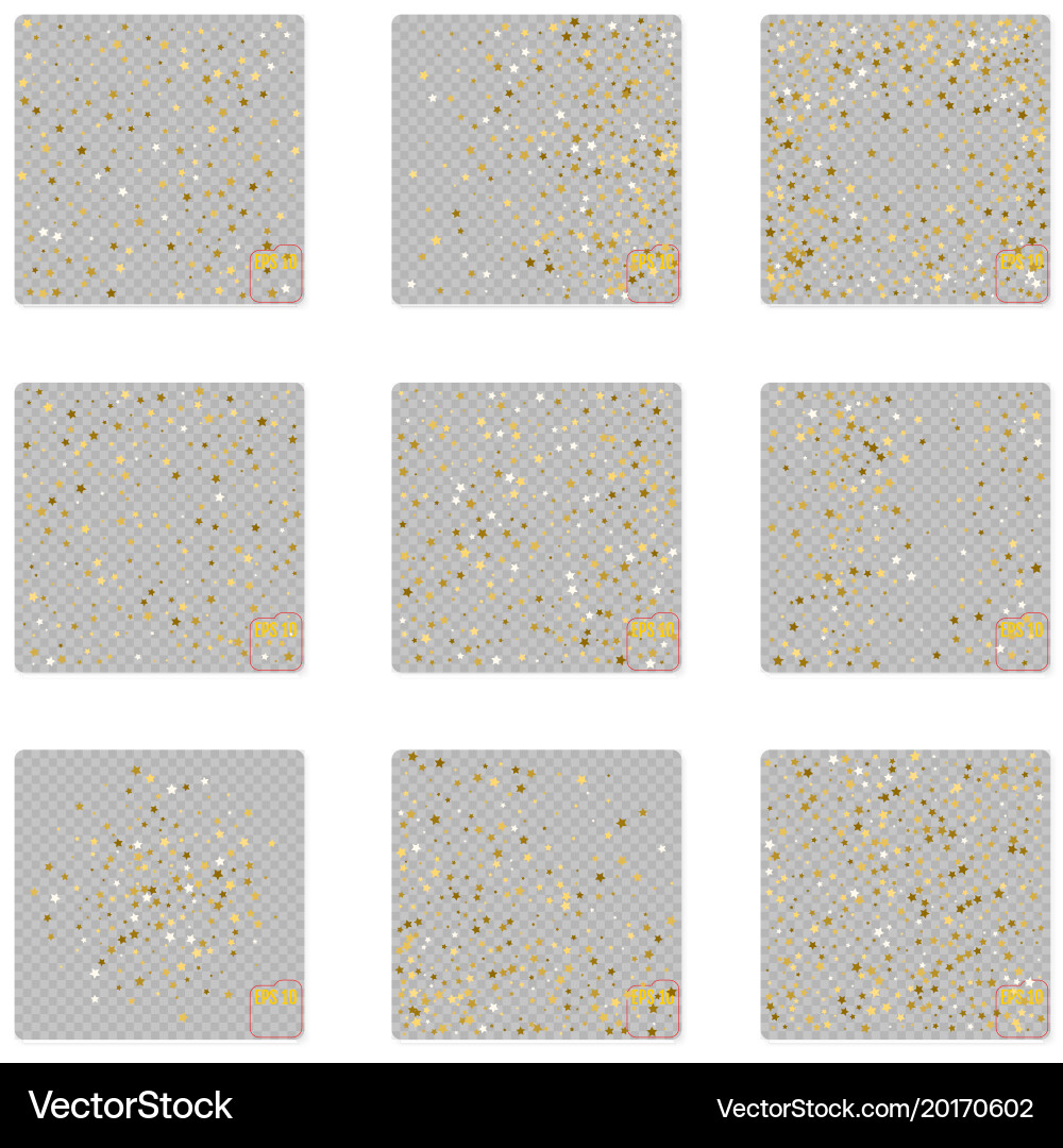 Gold star confetti celebration isolated Royalty Free Vector