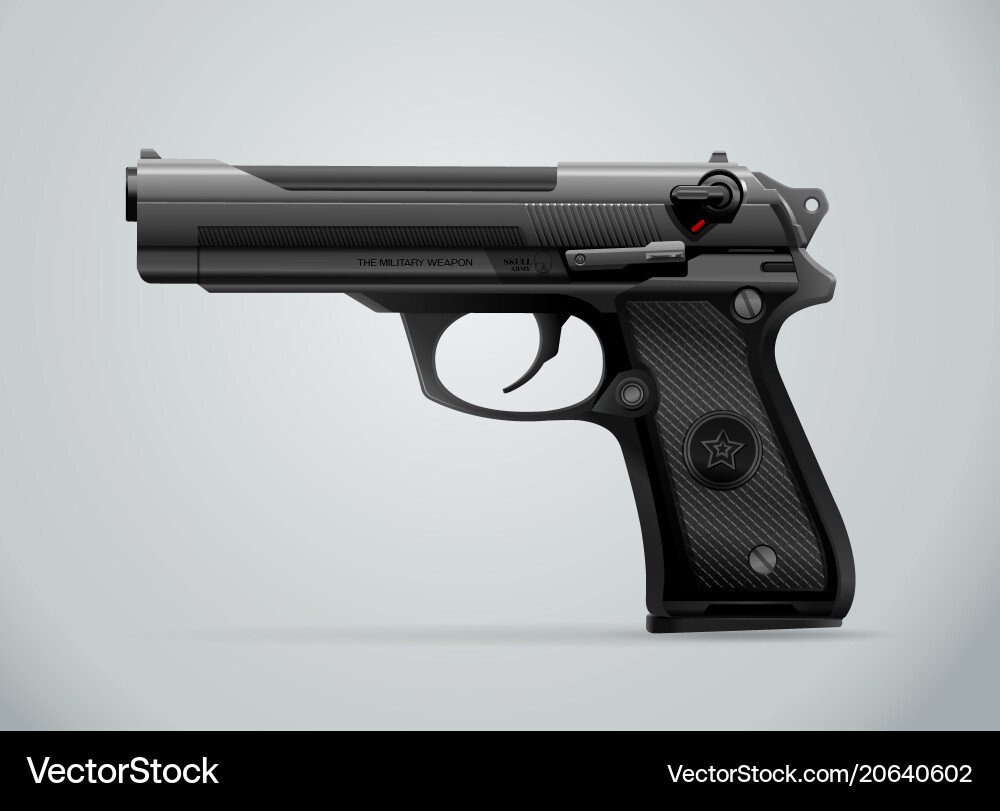 Gun black metal weapon Royalty Free Vector Image