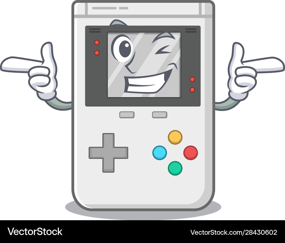 Handheld game scroll mascot cartoon design Vector Image